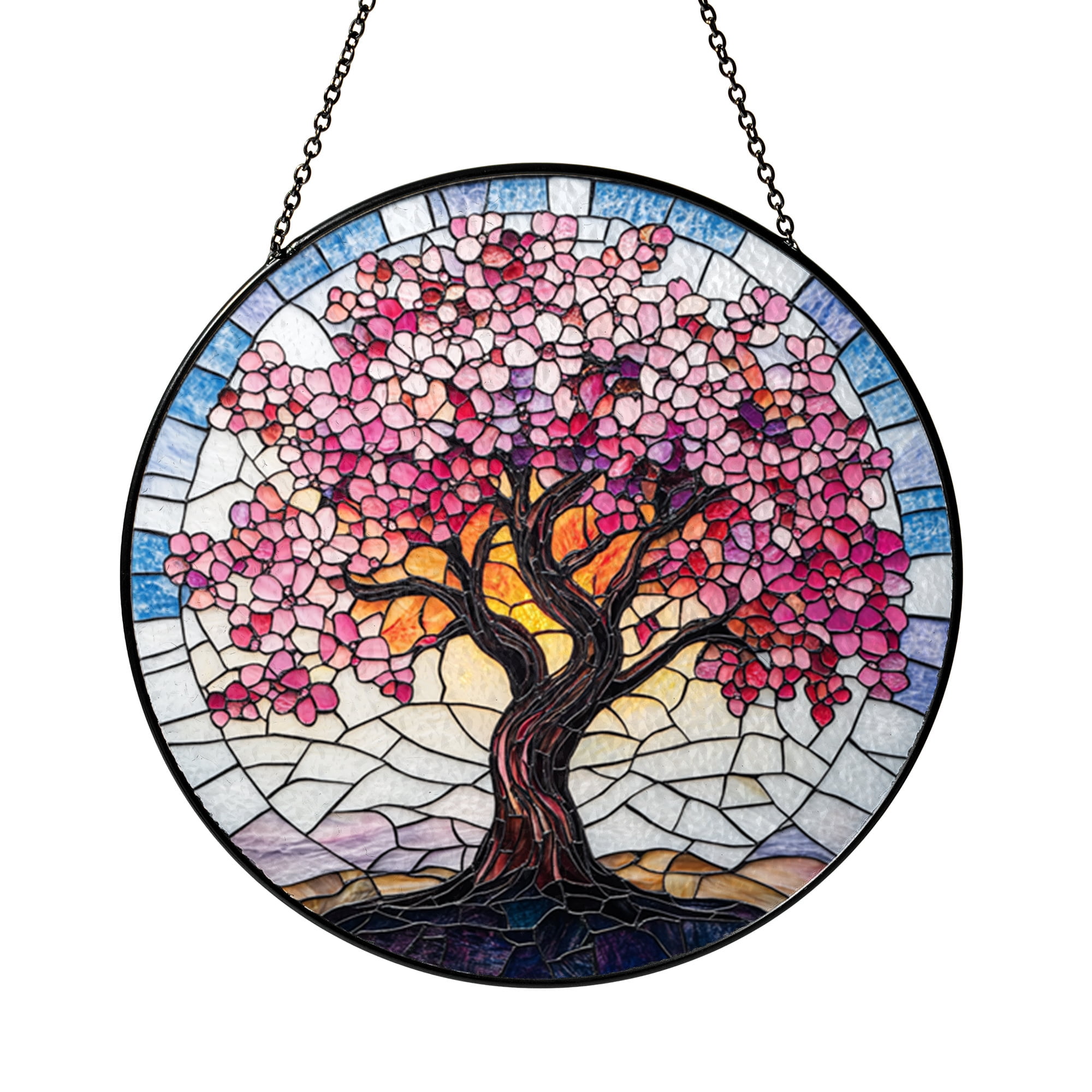 Cherry Blossom Tree Stained Glass Suncatcher, Floral Garden Window ...