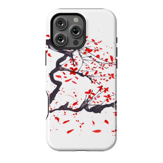 Cherry Blossom Tree Watercolor Phone Case for iPhone 11 12 13 14 15 16 ...