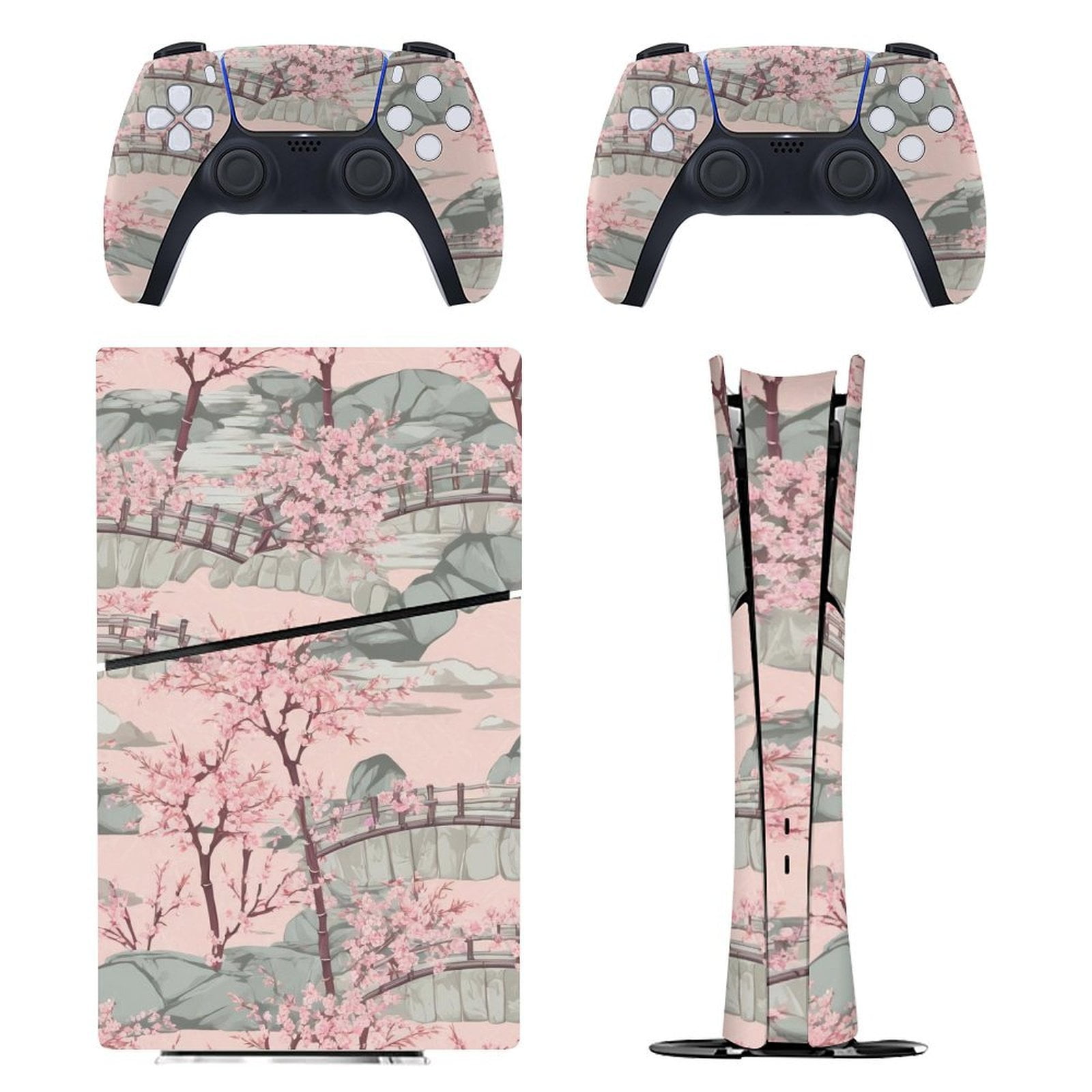 Cherry Blossom Trees Console Skin Bundle for PS5 Pro Slim Disc ...