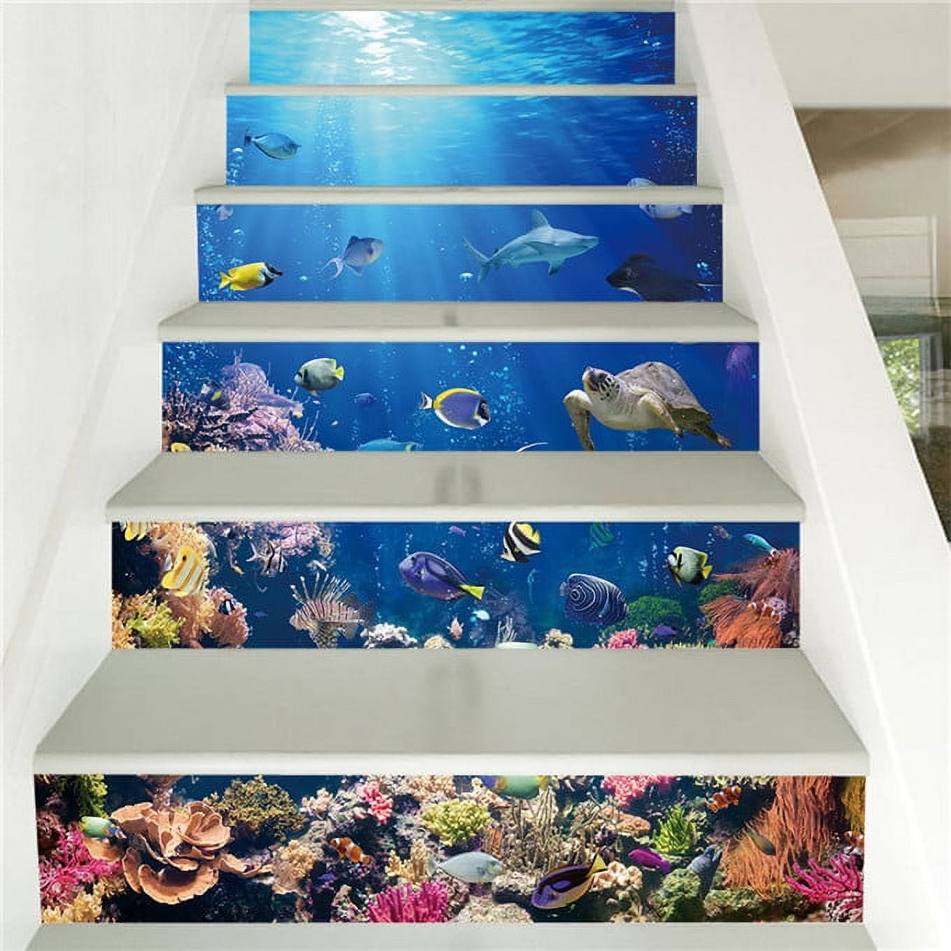 Cherry Blossom Trees Stairs Sticker Self-adhesive Waterproof Landscape ...