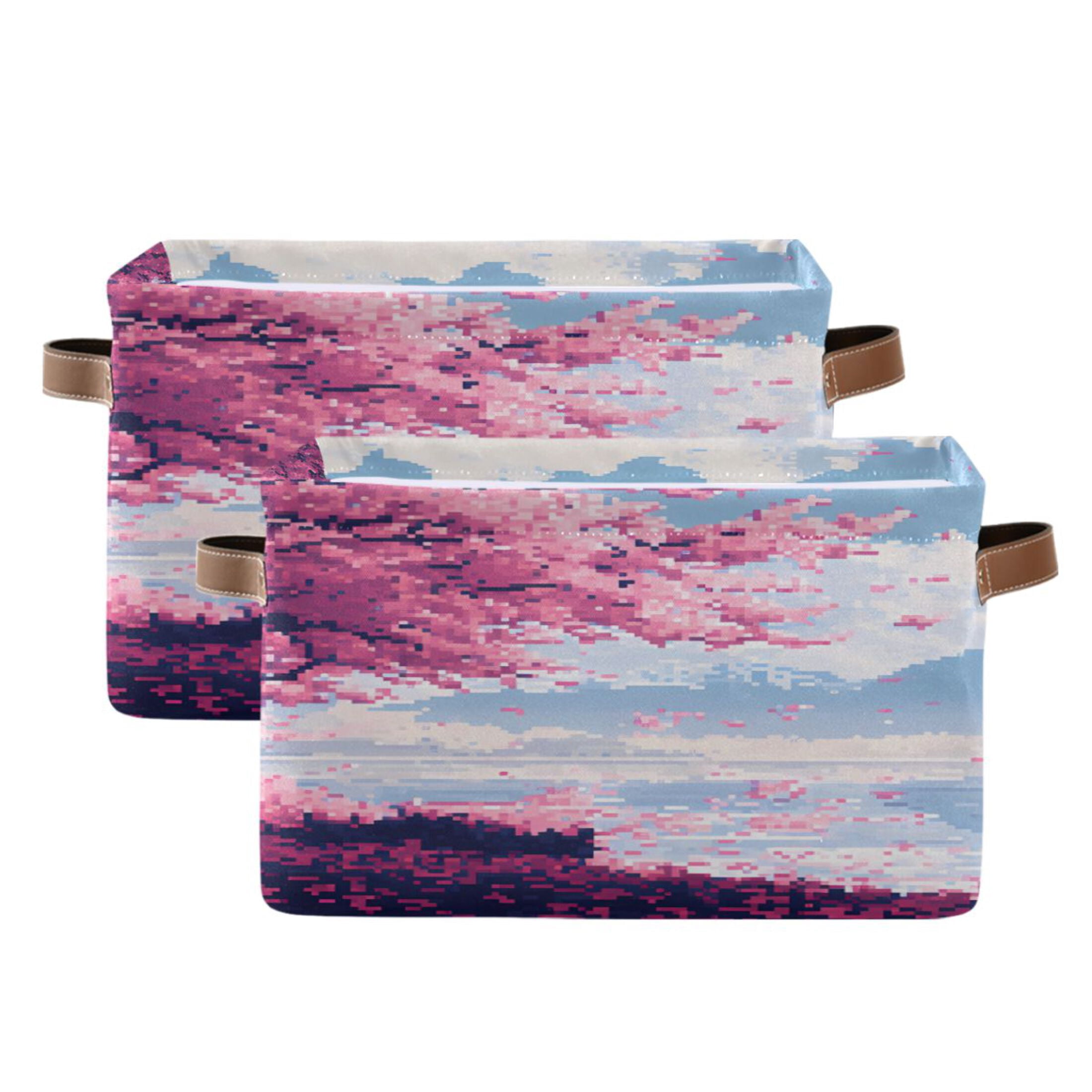Cherry Blossom Trees with Falling Petals Storage Bins with Handle ...