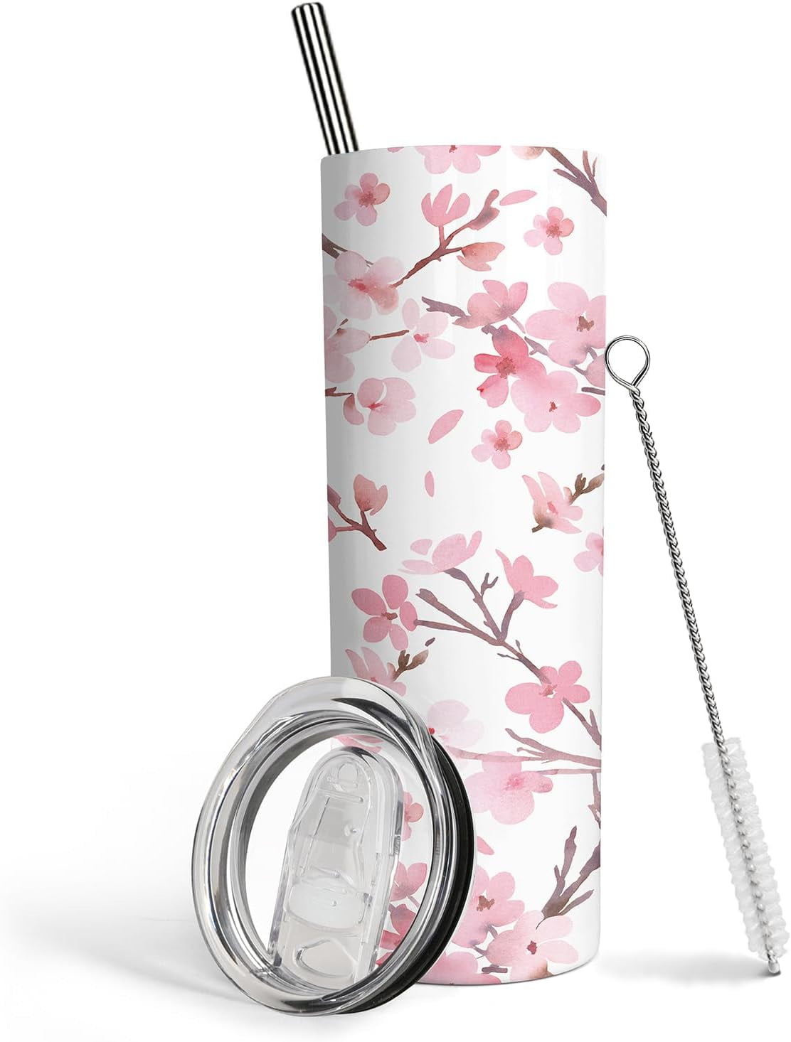 Cherry Blossom Tumbler With Lid and Straw Stainless Steel 20oz Cherry ...