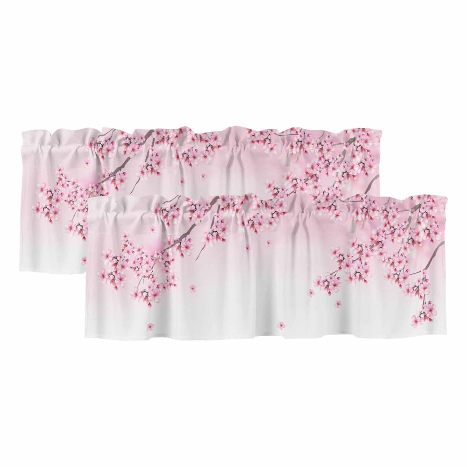 Cherry Blossom Valances for Windows, Decorative Rod Pocket Window ...