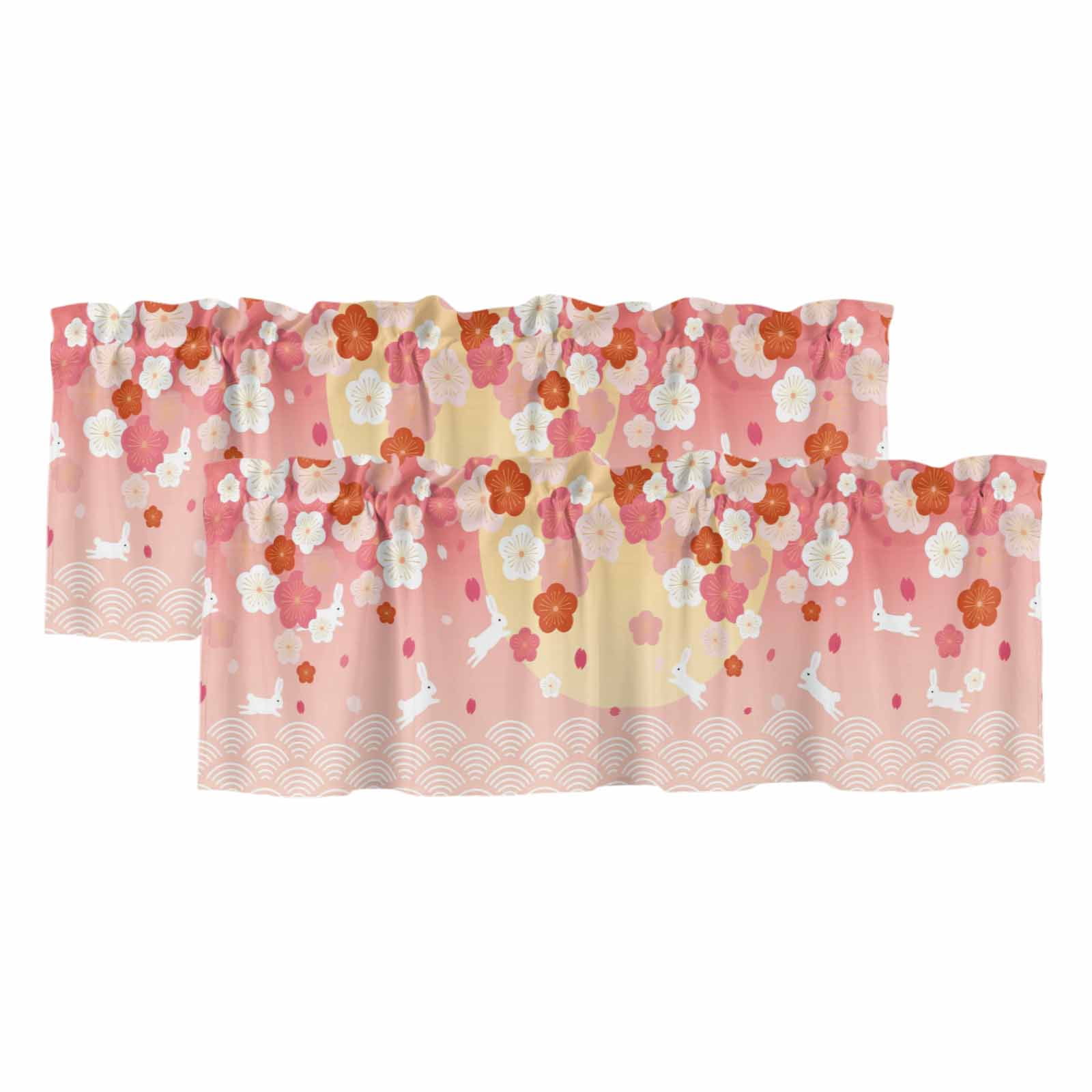 Cherry Blossom Valances for Windows, Decorative Rod Pocket Window ...