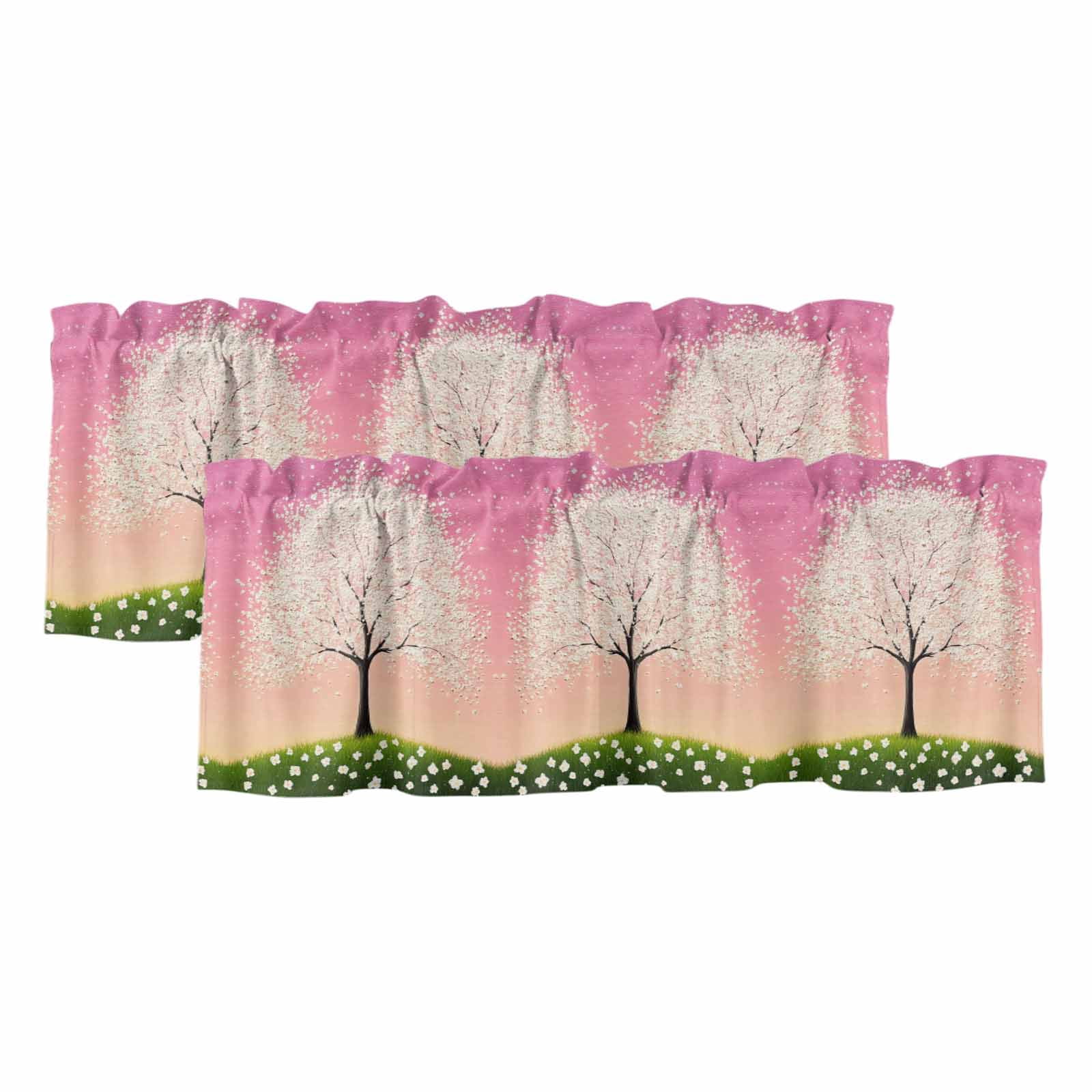 Cherry Blossom Valances for Windows, Decorative Rod Pocket Window ...
