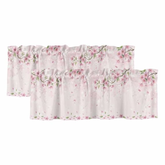 Cherry Blossom Valances for Windows, Decorative Rod Pocket Window ...