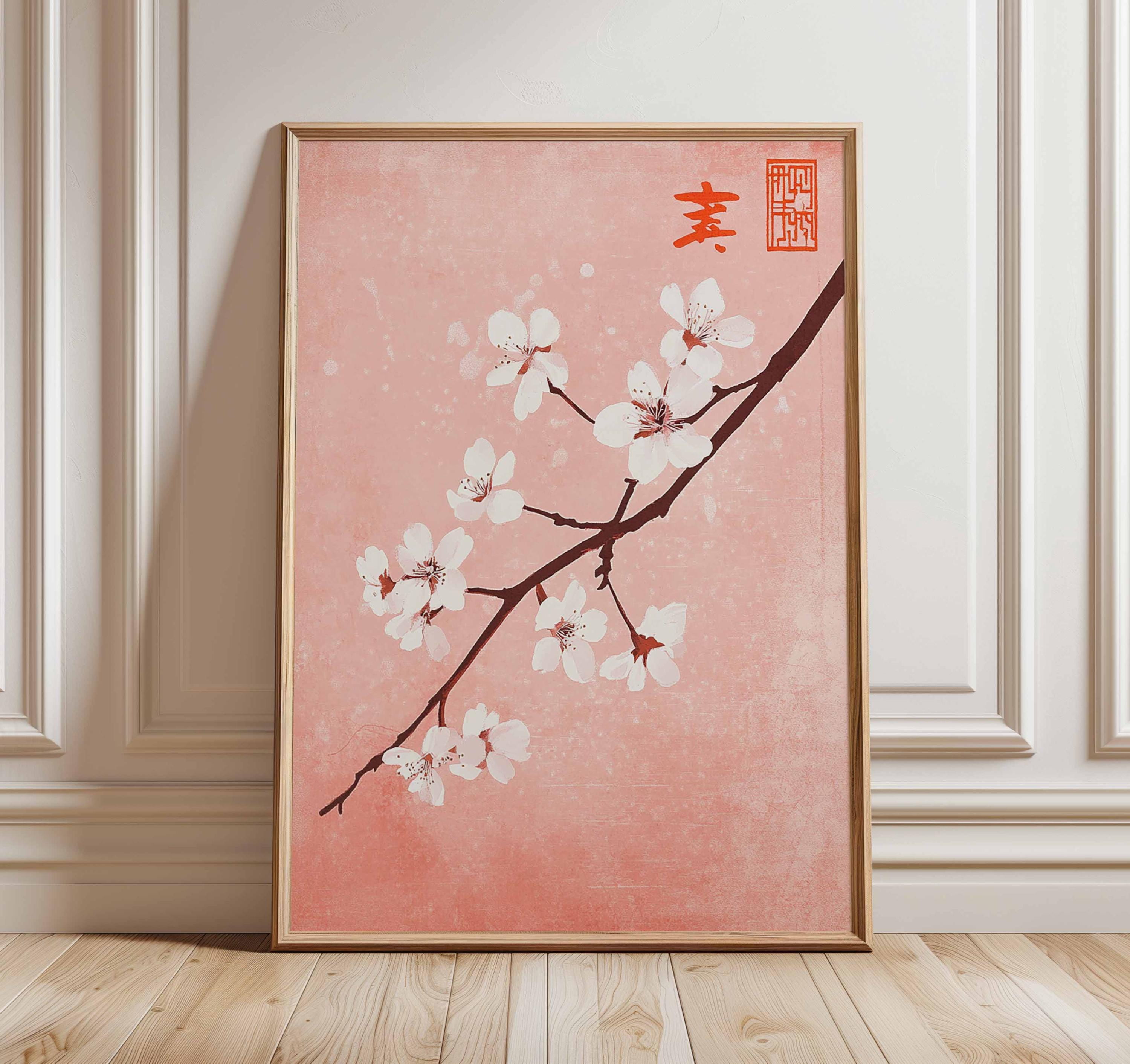 Cherry Blossom Wall Art, Japanese Sakura Poster, Pink Floral Print ...