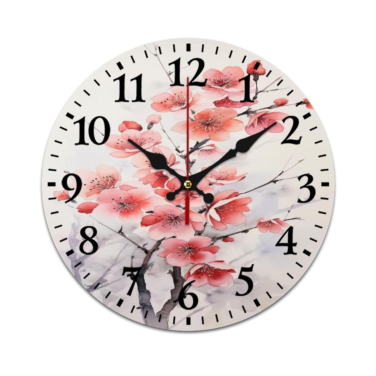 Cherry Blossom Wall Clock Modern Design Clocks Wall Hanging Home Office ...
