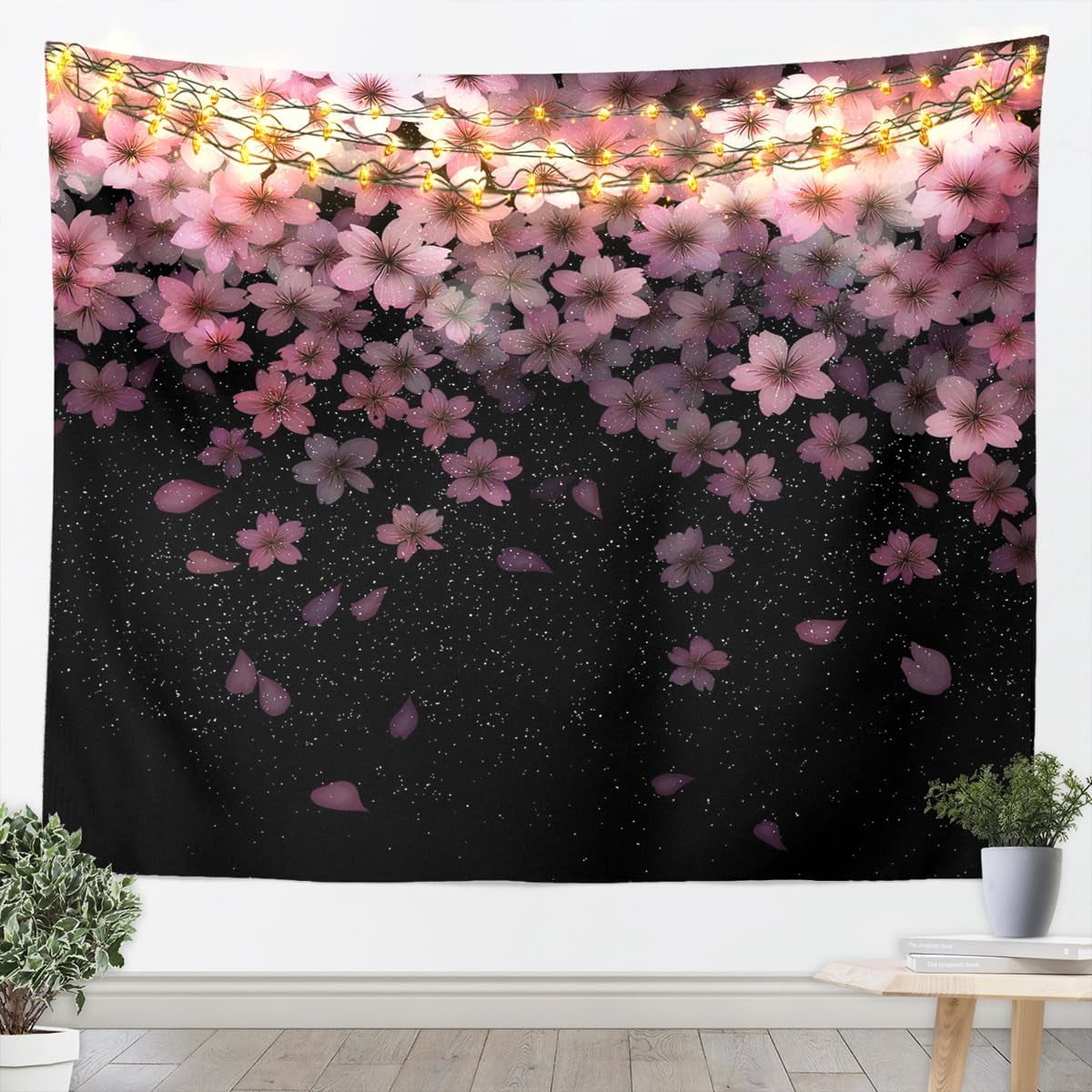 Cherry Blossom Wall Hanging Pink Flower Tapestry Room Decor Petal ...