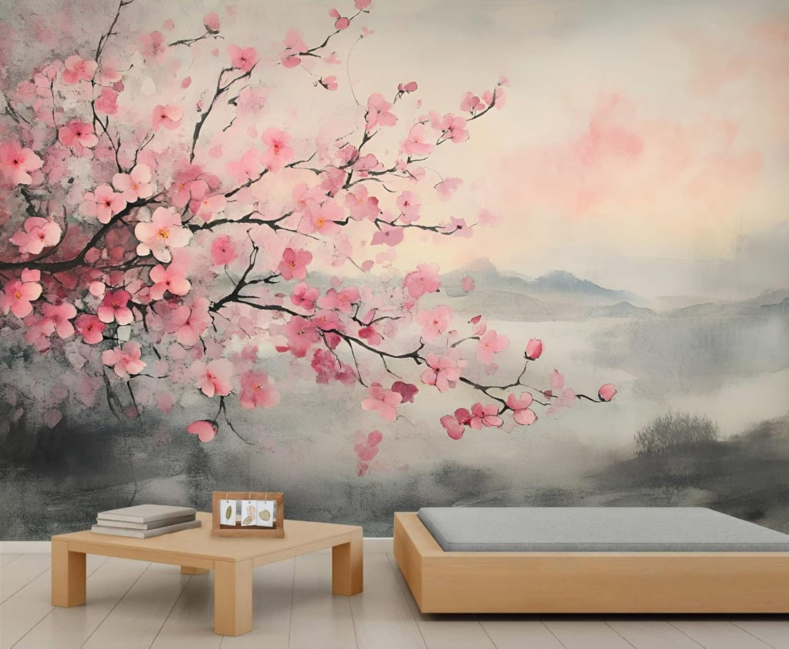 Cherry Blossom Wall Murals - Japanese Murals, Ink Painting Wall Mural ...