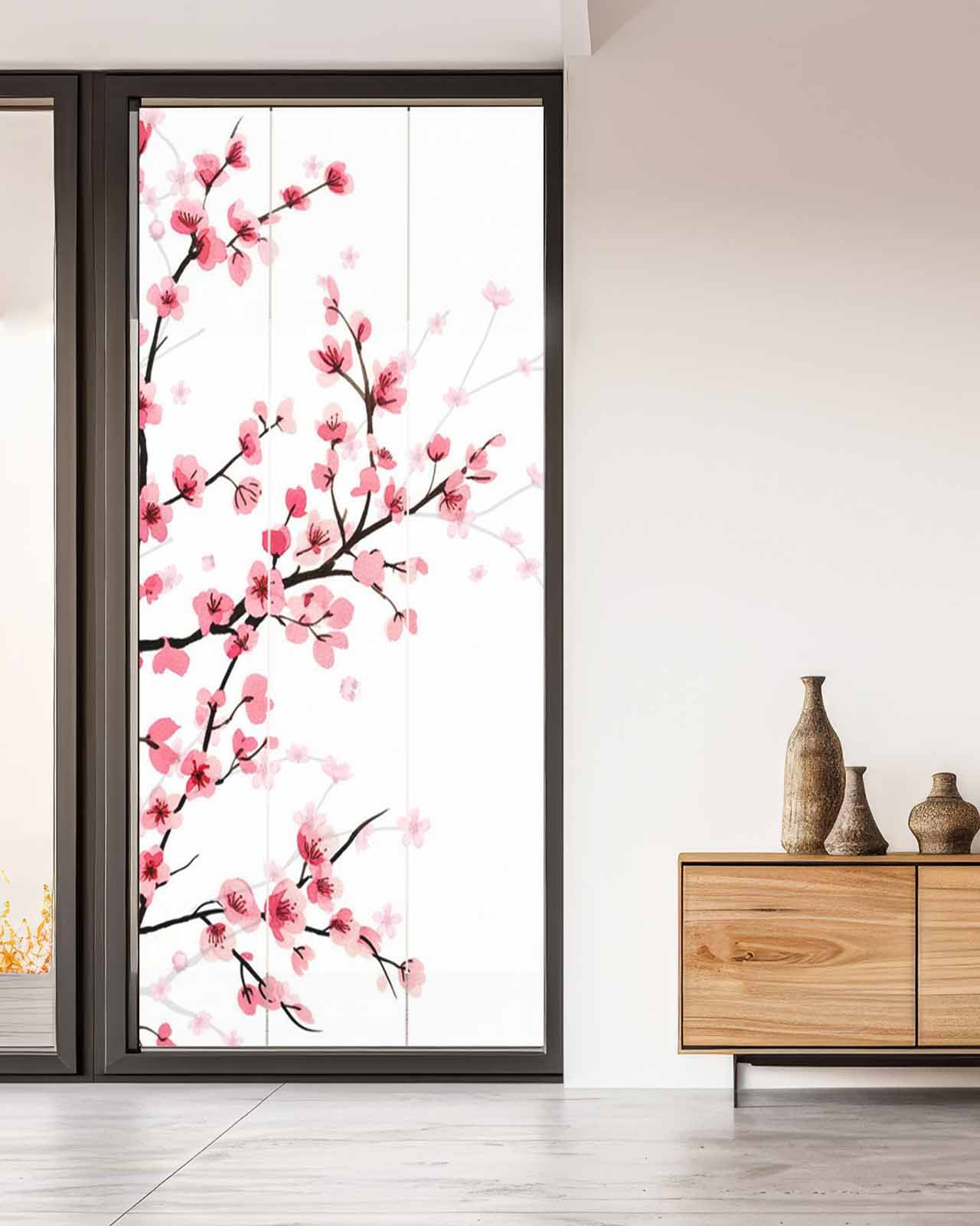 Cherry Blossom Window Privacy Film Stained Glass Window Film Decorative ...