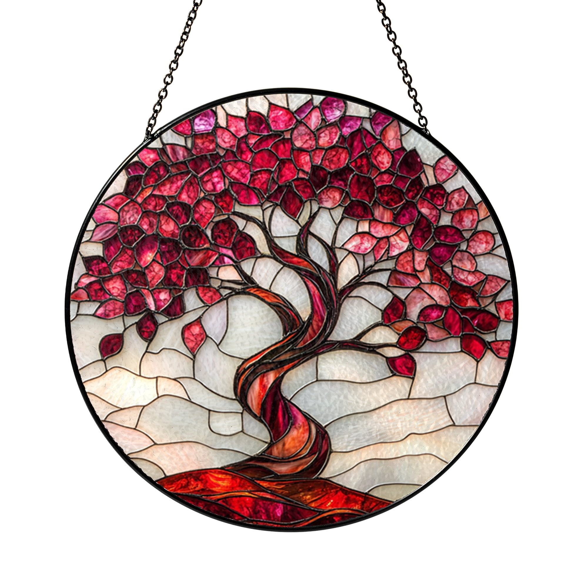 Cherry Blossom Window Suncatcher, Faux Glass Inspired Decor for Nature ...