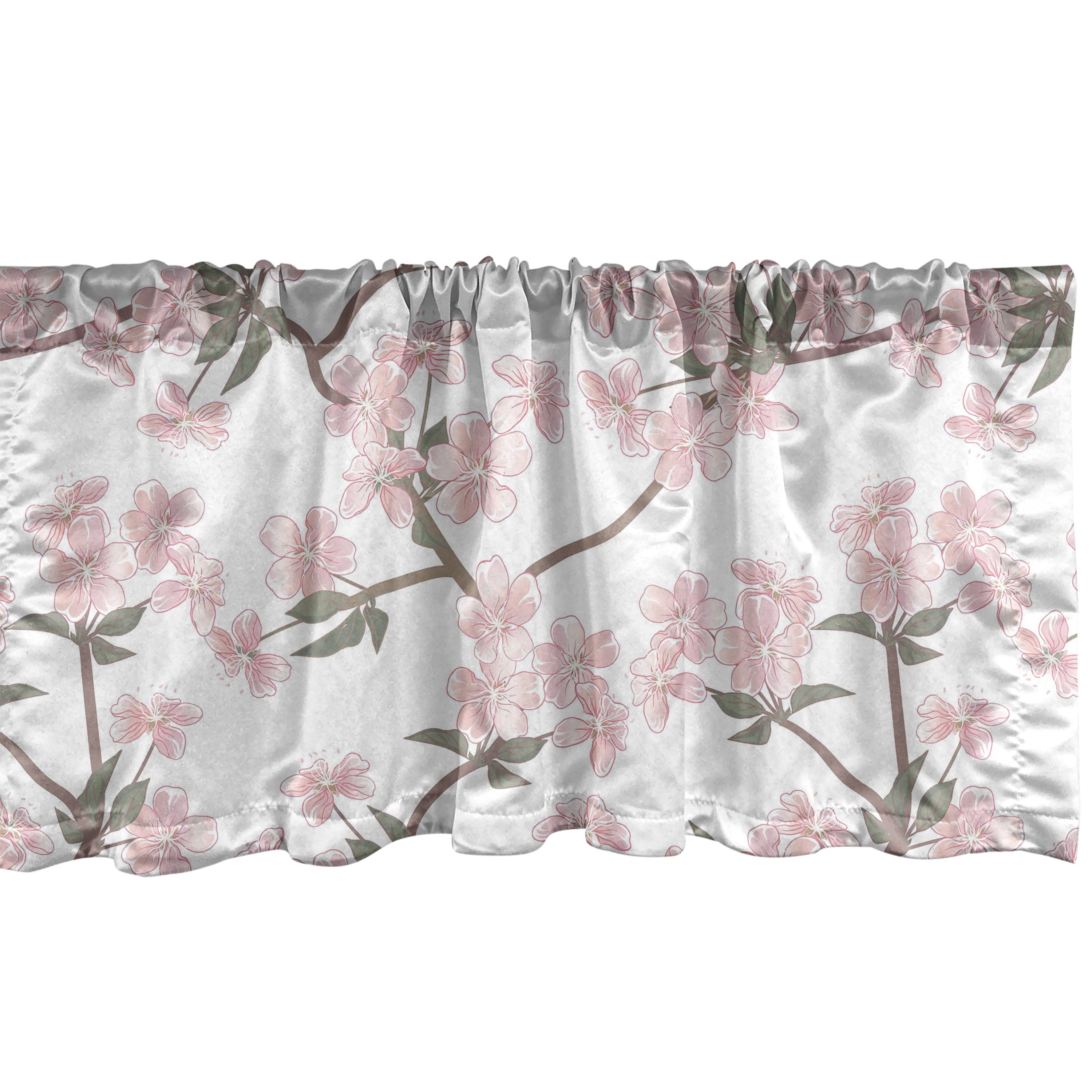 Cherry Blossom Window Valance, Pastel Colored Pinkish Flowers on Spring ...