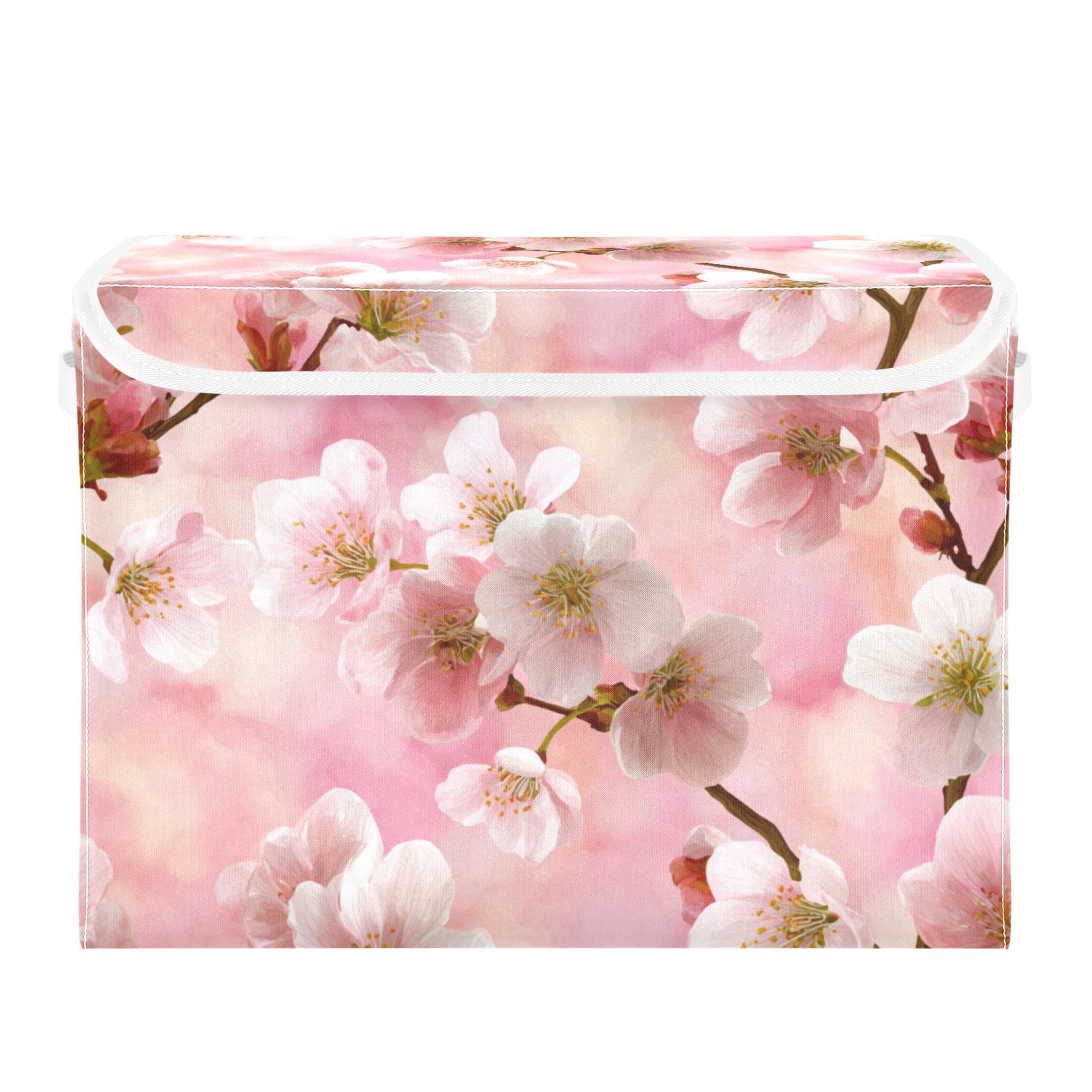 Cherry Blossom in White and Pink Foldable Storage Bins with Lids ...