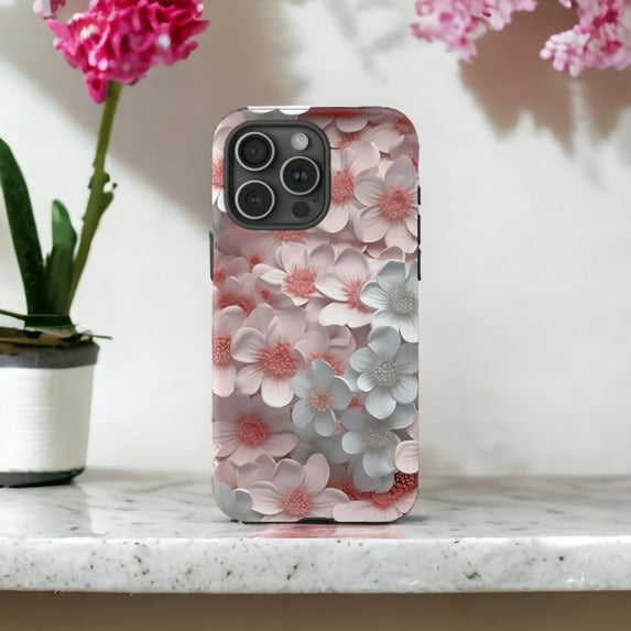 Cherry Blossoms Botanical Luxury Floral Phone Case 17 16 15 14 13 12 11 ...