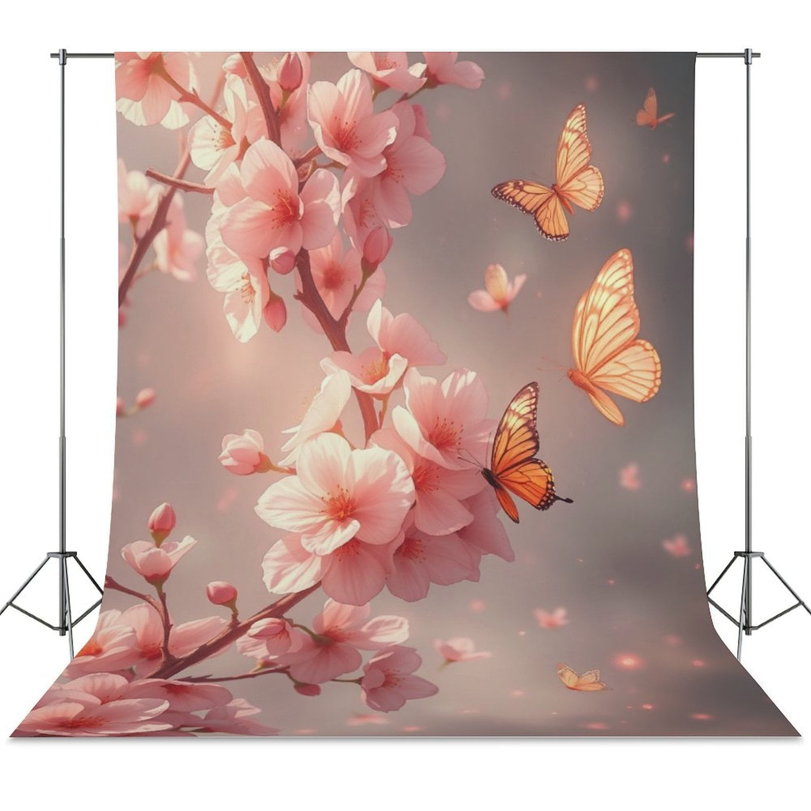 Cherry Blossoms Butterflies Spring Backdrop Baby Shower Newborn ...