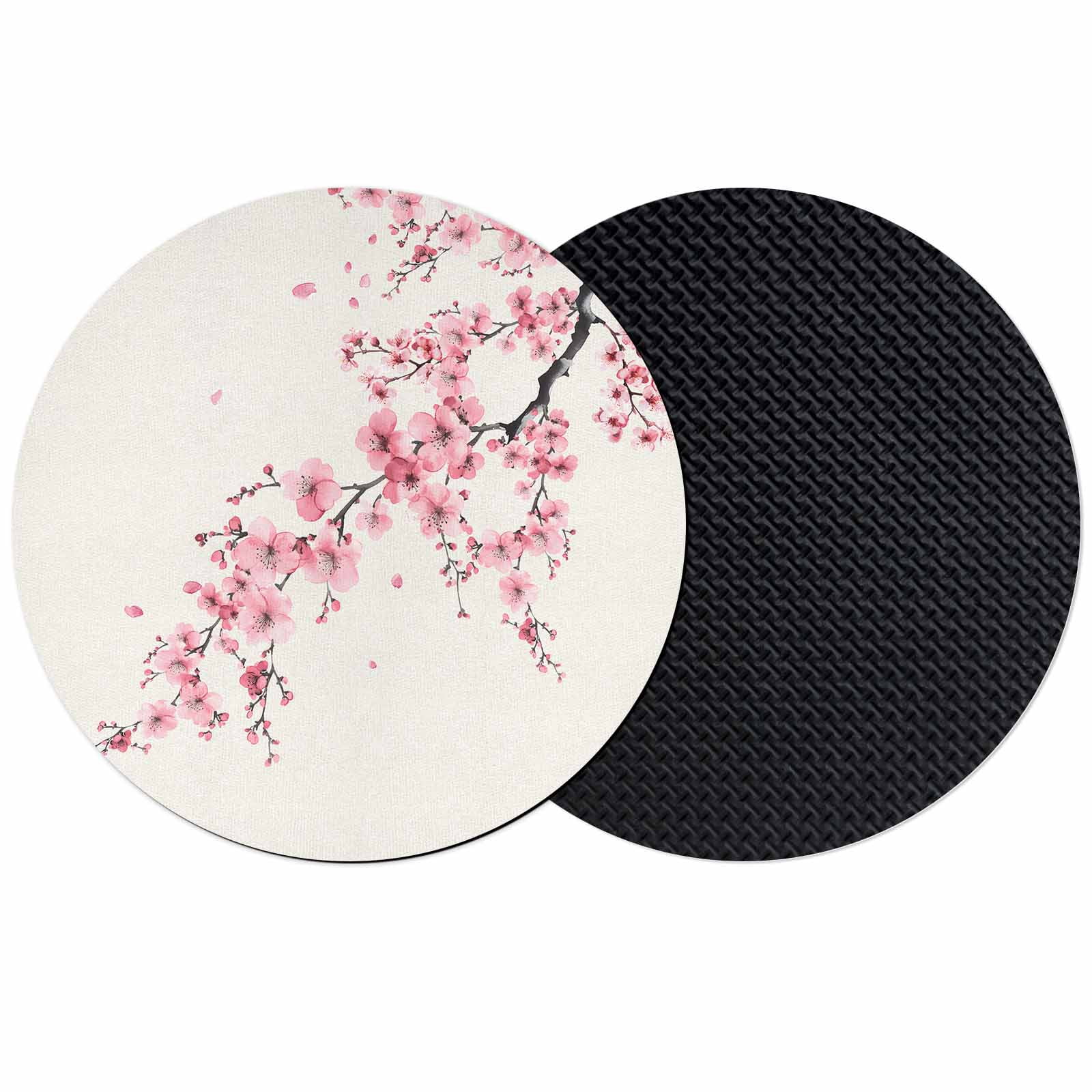 Cherry Blossoms Coasters Set of 2, Soft Absorbent Coasters for Drinks ...