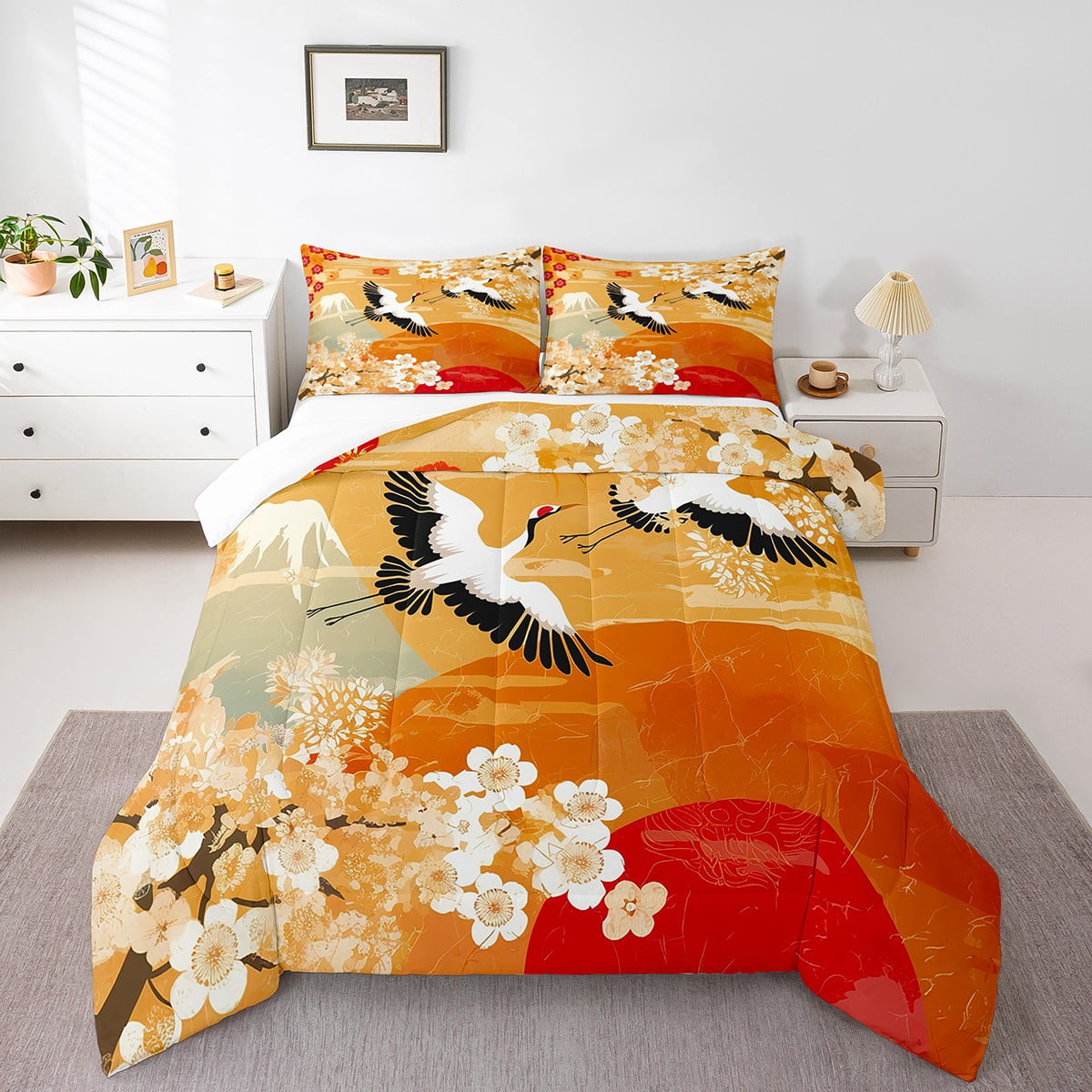 Cherry Blossoms Comforter Sets King Size,Japanese Style Bedding Set ...