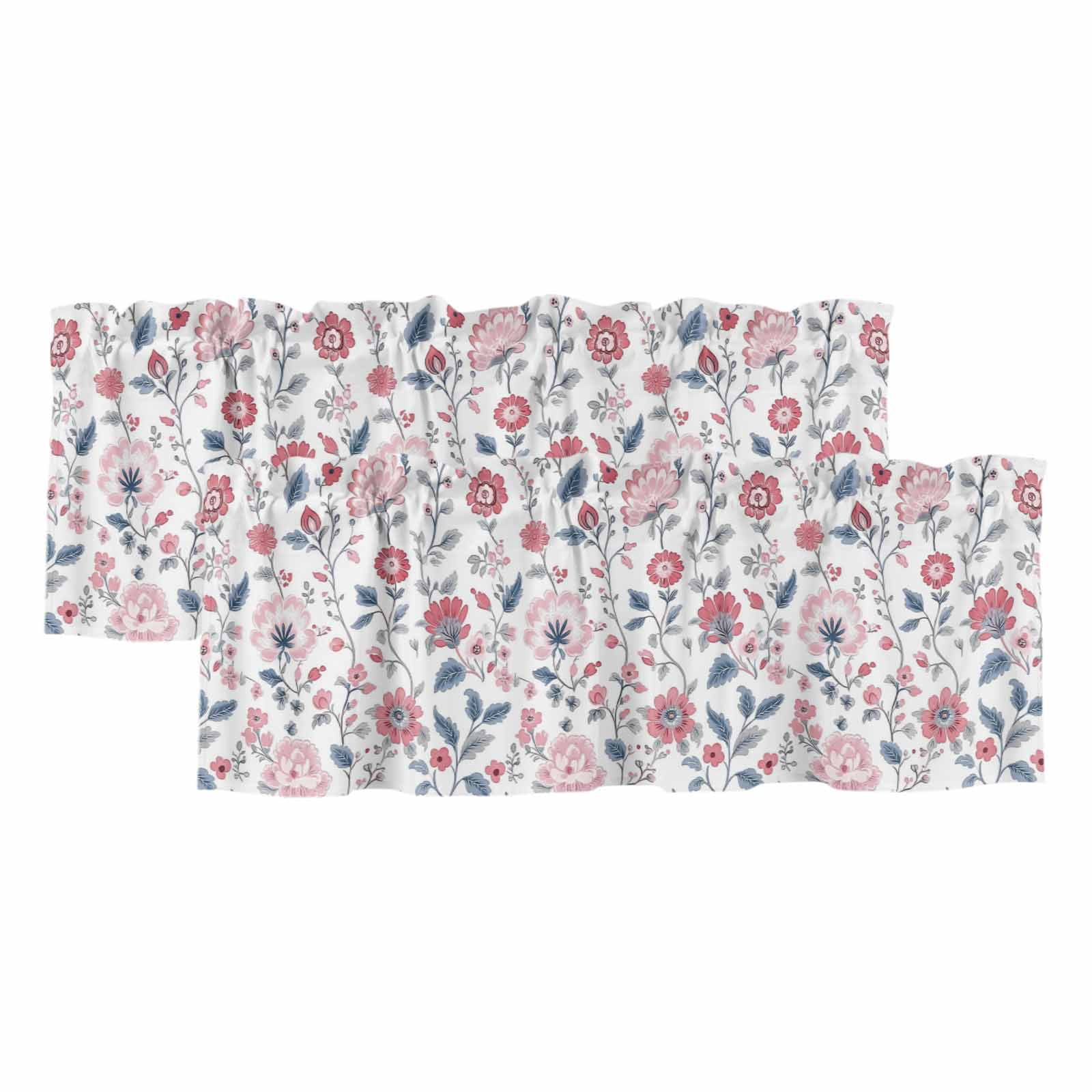 Cherry Blossoms Curtain Valances for Windows, Kitchen Valance Window ...