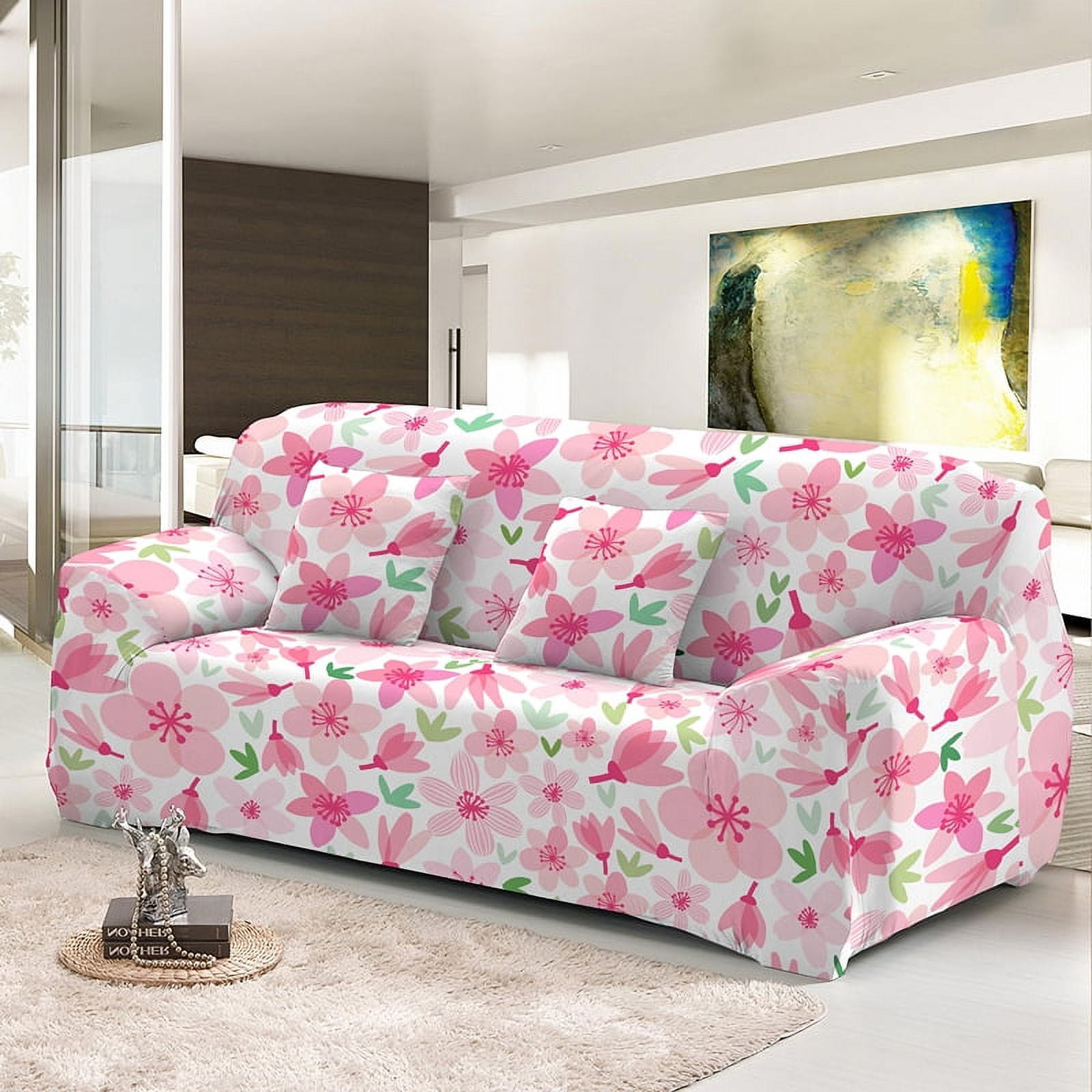 Cherry Blossoms Design All-cover Sofa Cover For Living Room 1/2/3/4 ...