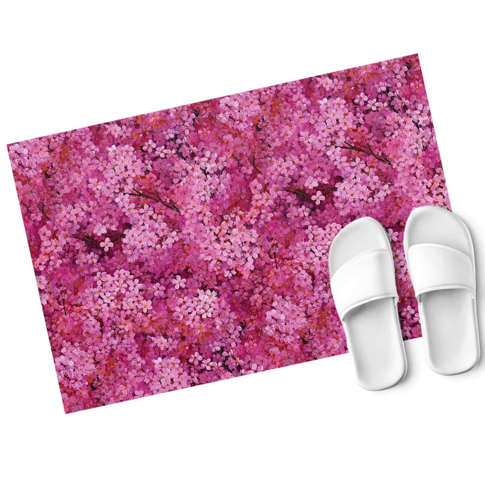 Cherry Blossoms Door Mat Modern Abstract Art Pink Cherry Oil Painting ...