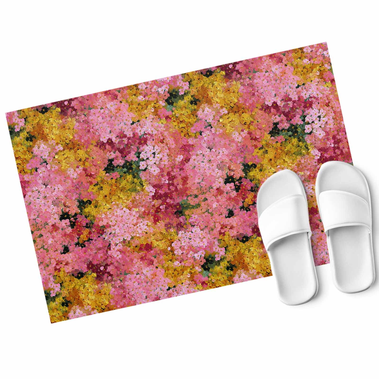 Cherry Blossoms Door Mat Modern Abstract Art Pink Yellow Green Cherry ...