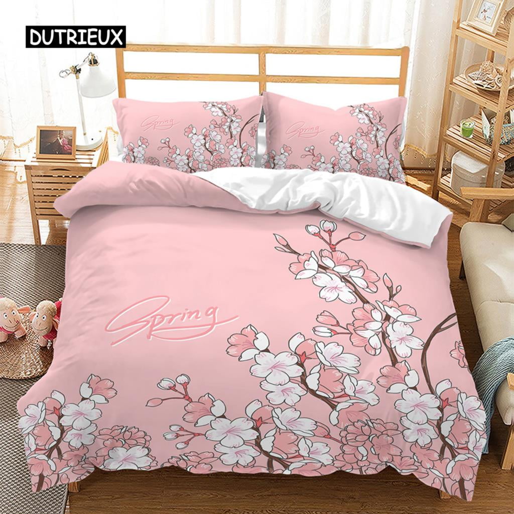 Cherry Blossoms Duvet Cover Japanese Sakura Tree Pink Floral Spring ...