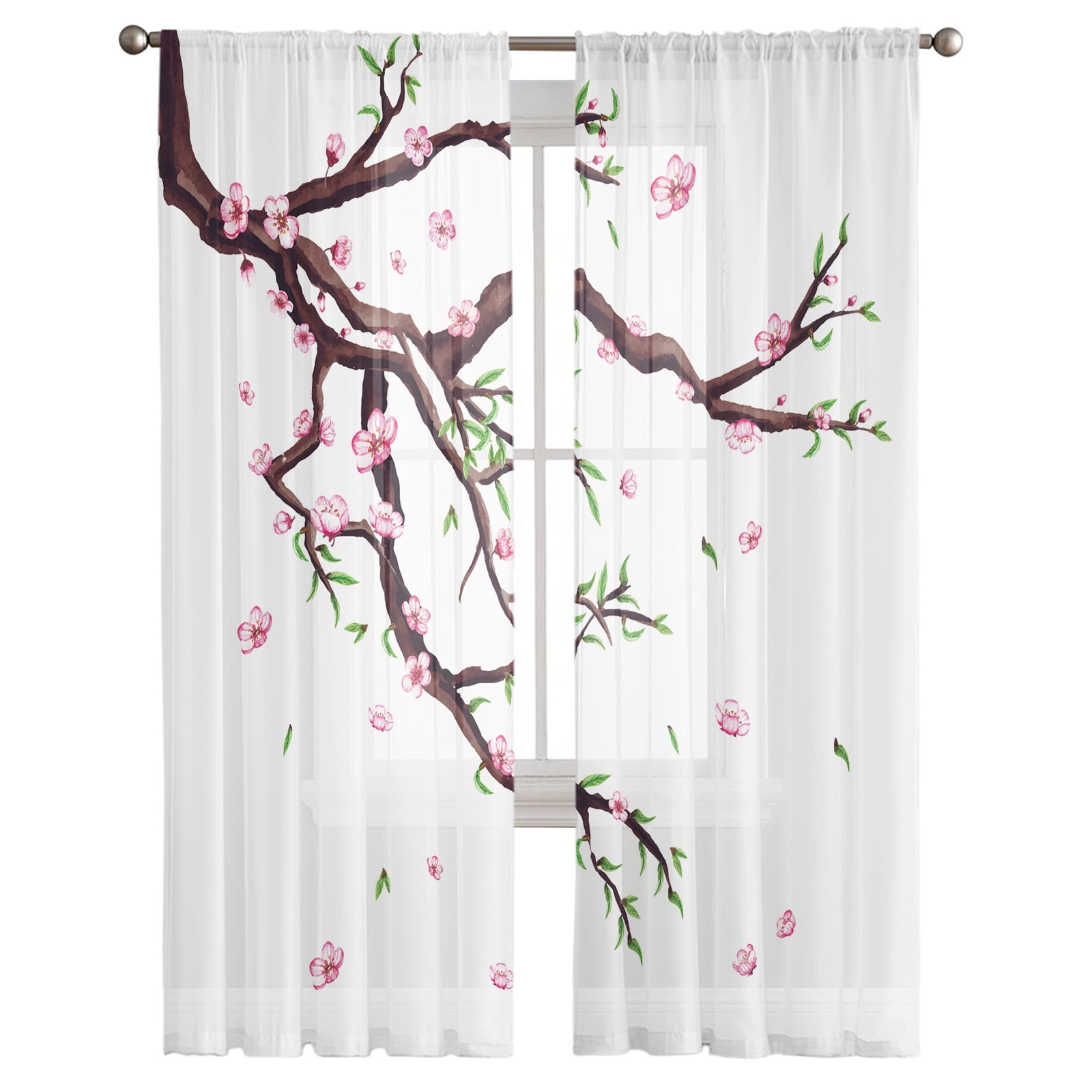Cherry Blossoms Fall From Petals and Branches In Spring Living Room ...