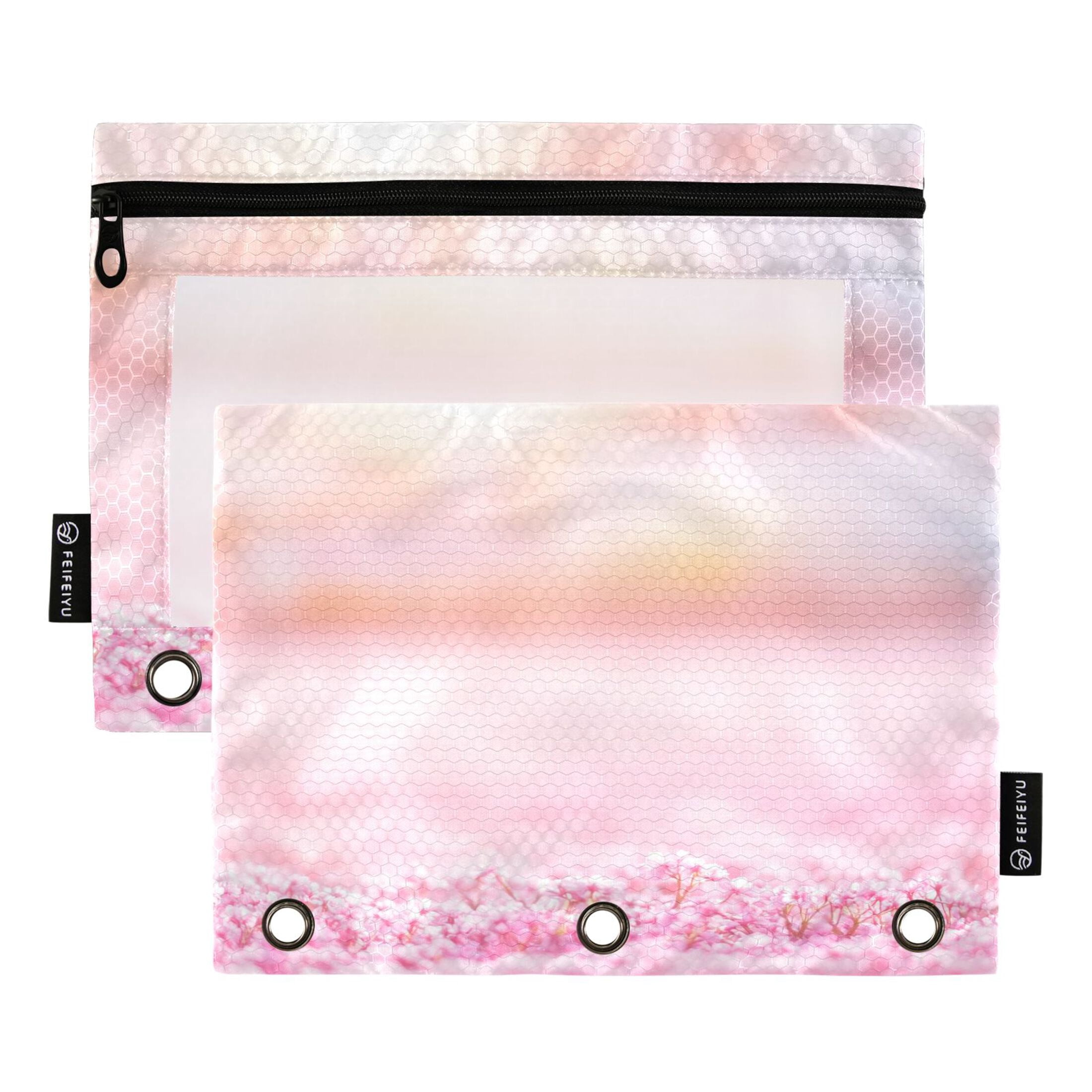 Cherry Blossoms Fall on Ground 2 Pack Pencil Pouch for 3 Ring Binder ...