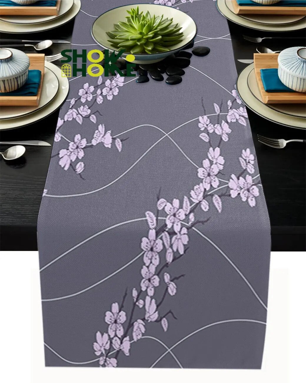 Cherry Blossoms Flower Floral Modern Table Runner Holiday Party ration ...