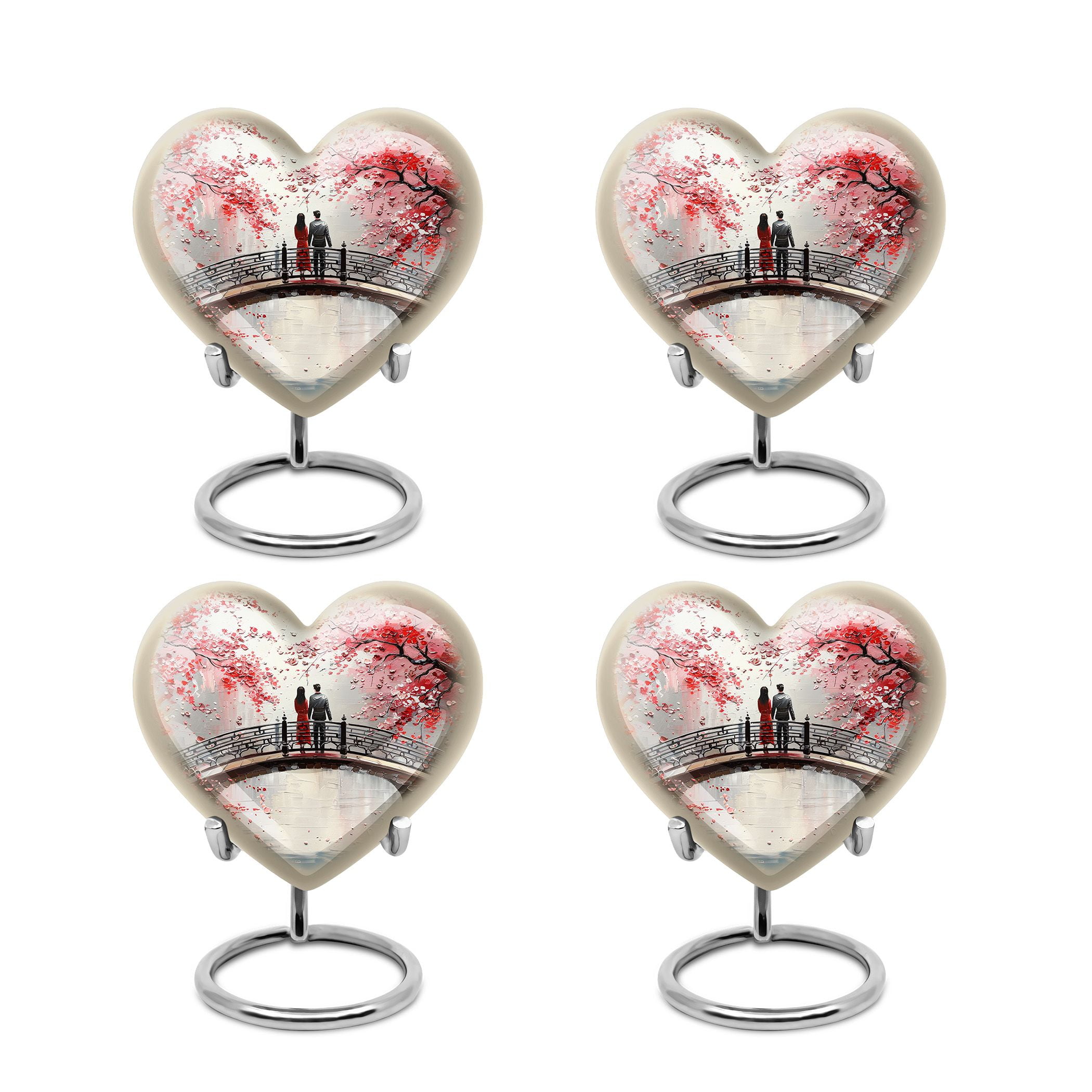 Cherry Blossoms Heart Urns For Human Ashes Keepsake - Cremation Urns ...