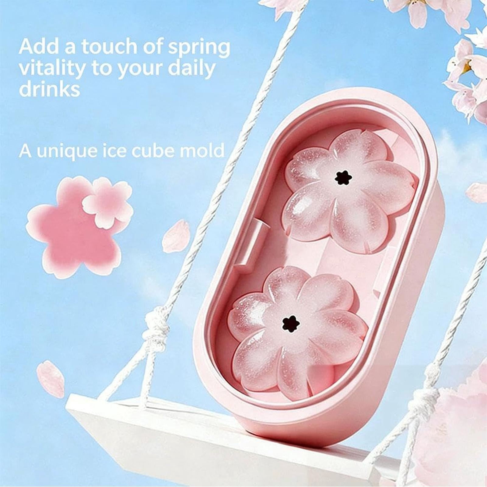 Cherry Blossoms ICE CUBES Trays Flexible Silicone Ice Mold Leakproof ...