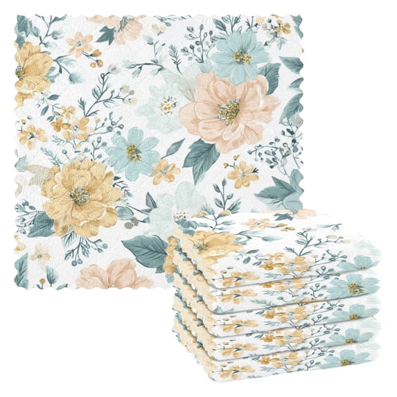 Cherry Blossoms Kitchen Cloth Dish Towels for Drying Washing Absorbent ...