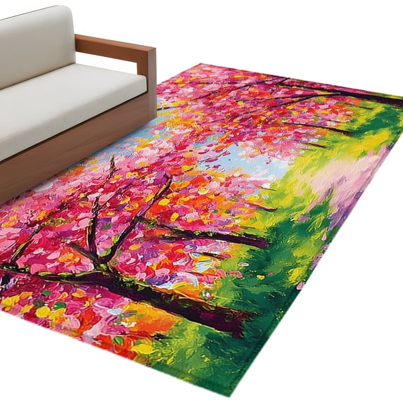 Cherry Blossoms Kitchen Runner Rug 2.7x5 Washable Runners for Hallway ...