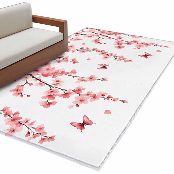 Cherry Blossoms Large Area Rugs for Bedroom Living Room, Soft Non Slip ...