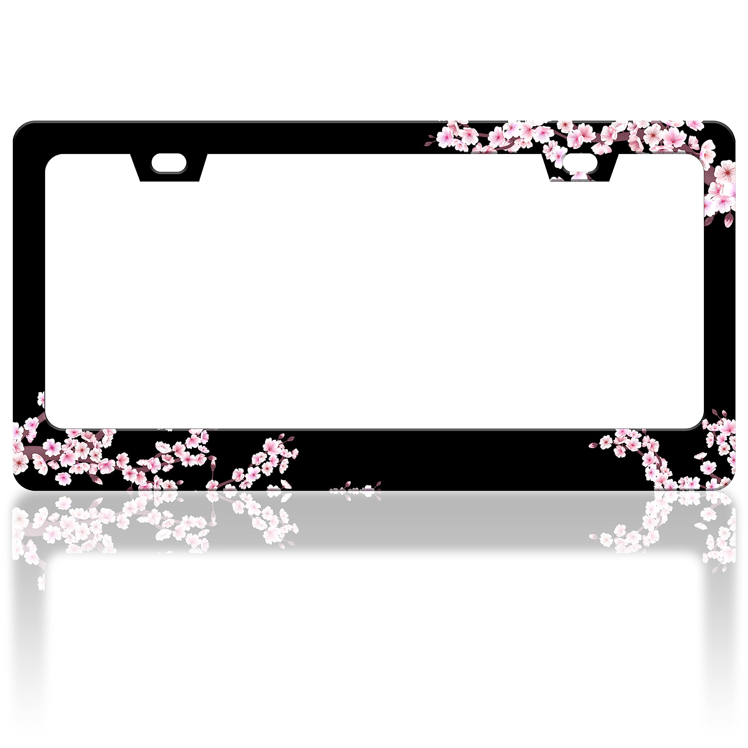 Cherry Blossoms License Plate SSF20 Frame Beautiful Pink Flowers ...