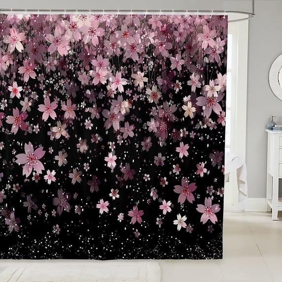 Cherry Blossoms Shower Curtain 72"x84" Kids Sakura Flower Bathroom ...