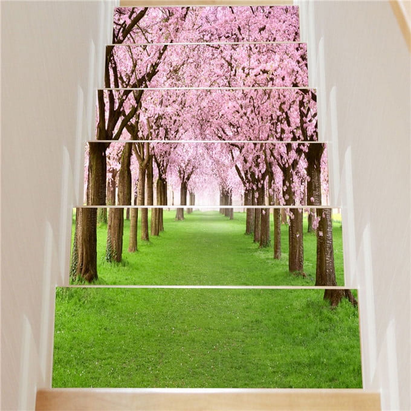 Cherry Blossoms Stair Stickers Pink Sakura Floral Staircase Riser ...