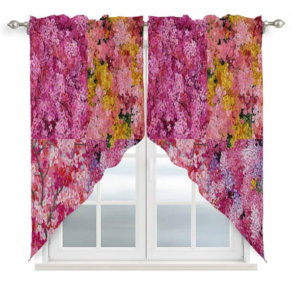 Cherry Blossoms Swag Curtain Valance for Window 2 Panels Modern ...