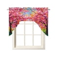 Cherry Blossoms Swag Curtains for Kitchen Pink Spring Floral Trees ...