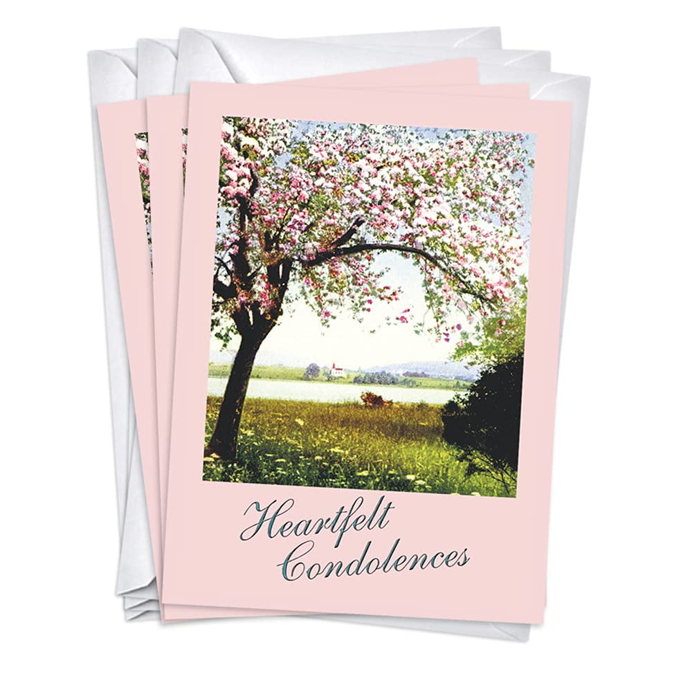 Cherry Blossoms Funeral Sympathy Condolence Greeting Cards | 3 Pack Set ...