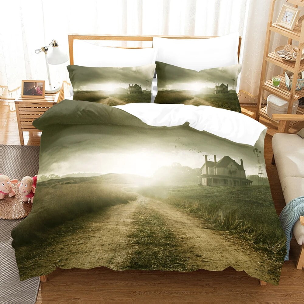 Cherry Blossoms Tree Duvet Cover Set Pink Flower Landscape Comforter ...