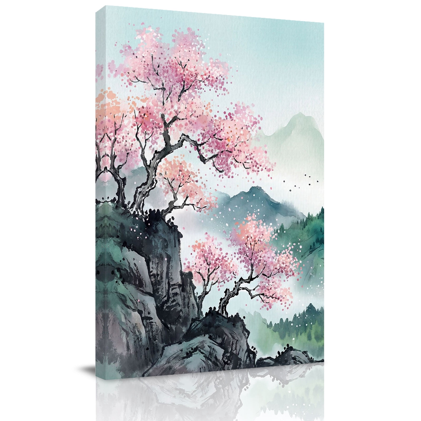 Cherry Blossoms Trees Canvas Wall Art for Living Room, Traditional ...