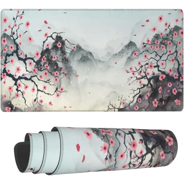 Cherry Blossoms XXL Extended Mouse Pad Large Size Japanese Mountains ...