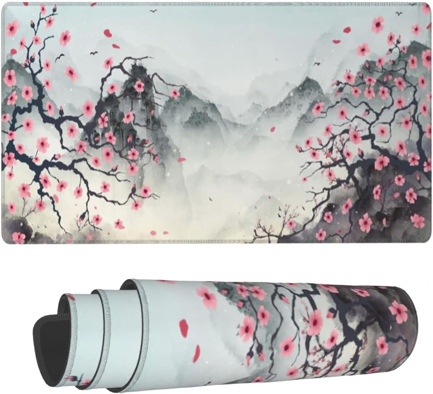 Cherry Blossoms XXL Extended Mouse Pad Large Size Japanese Mountains ...