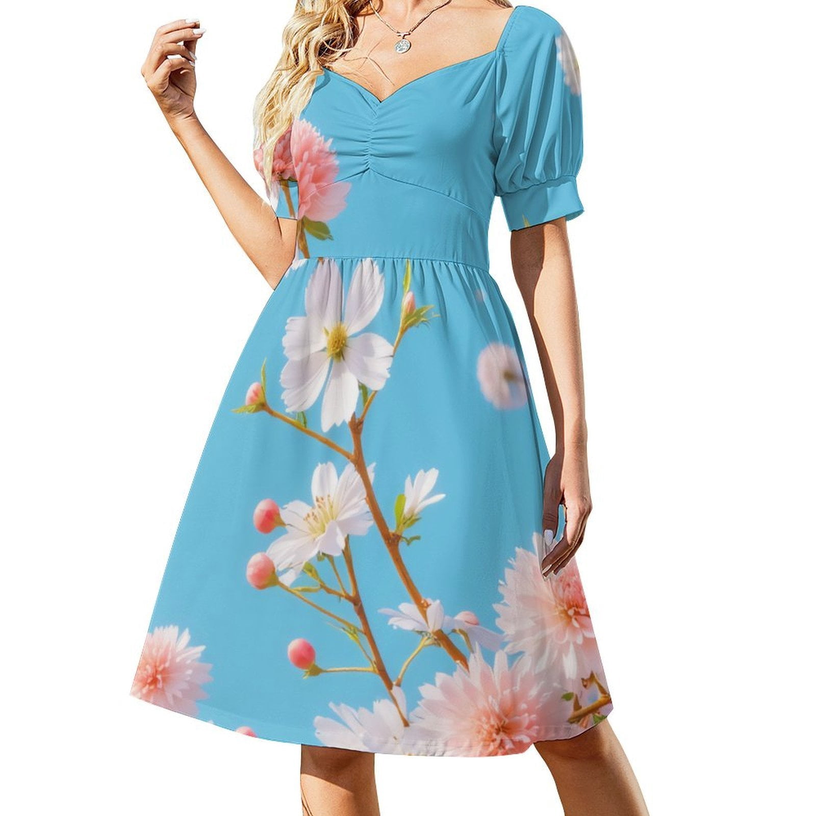 Cherry Blossoms in Bloom Summer Women's Dress 2025 Elegant Dresses Plus ...
