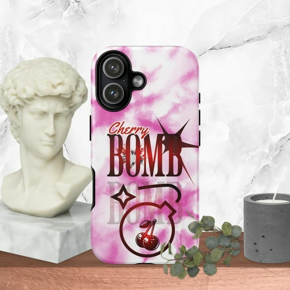 Cherry Bomb Goth-Chic Fruit Pop Punky Y2K Style Phone Case 17 16 15 14 ...