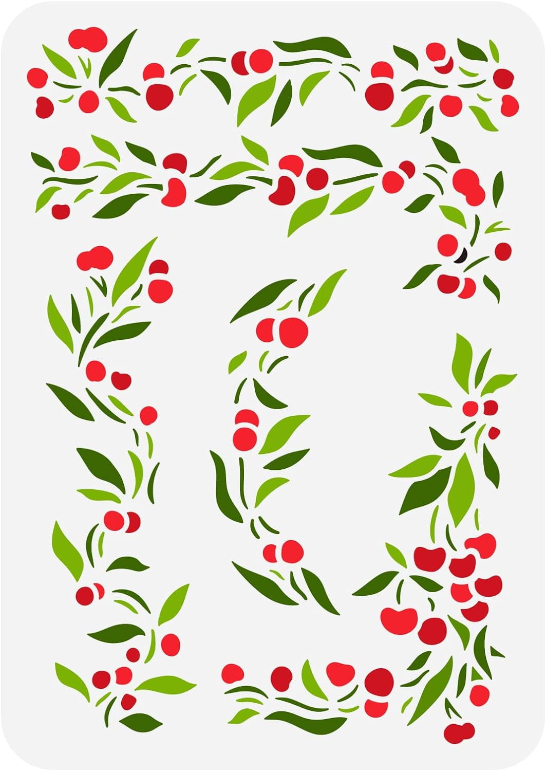 Cherry Border Painting Stencil 8.3x11.7inch Reusable Flower Border ...
