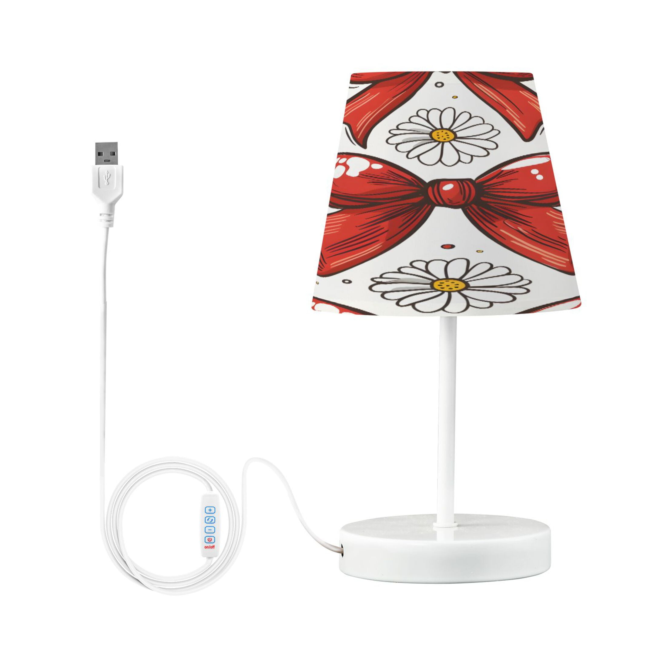 Cherry Bow Daisy Flower Desk Lamp LED Table Nightstand Lamps with 3 ...