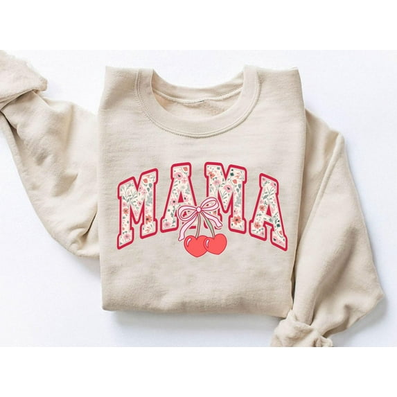Cherry Bow Mama Sweatshirt - Retro Floral Mama Shirt SWEATSHIRT All ...